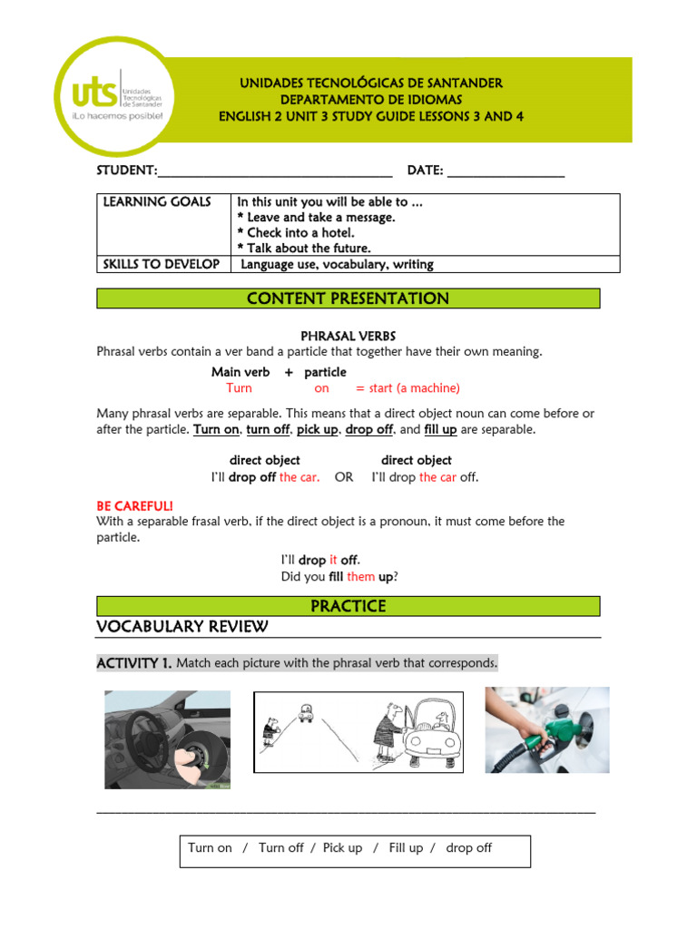 UNIT 4 LESSONS 3-4 | PDF | Verb | Grammar