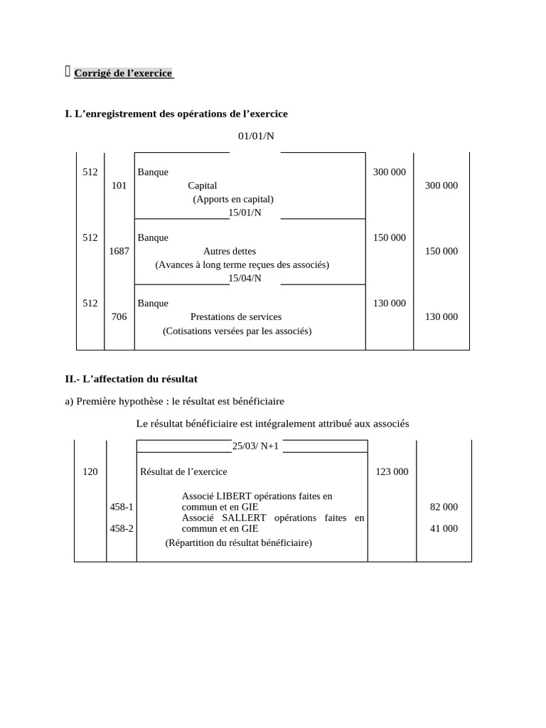 Enregistrement et affectation des résultats | PDF