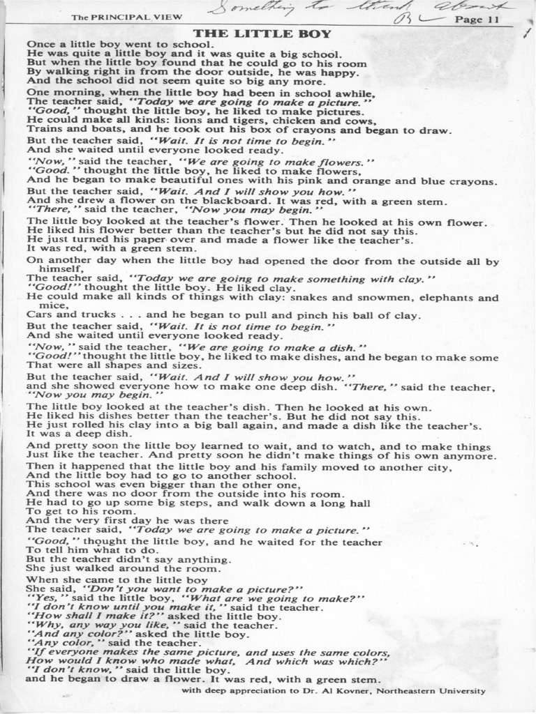 The Little Boy Poem | PDF