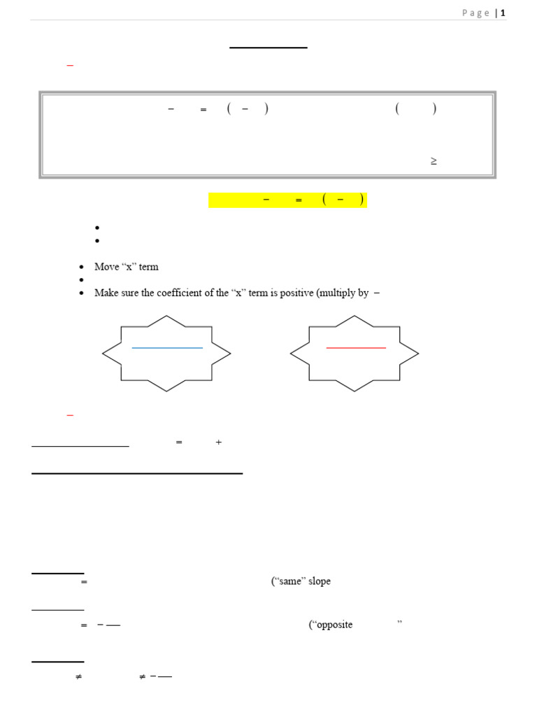 Handy Notes - Equations of a Line | PDF