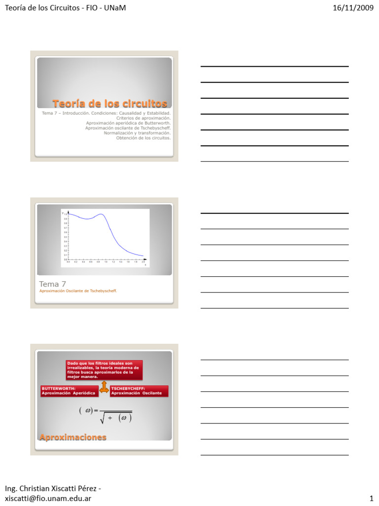 Tema 10.2 - Teoria Moderna de Filtros - Tschebyscheff | PDF | Geometría ...