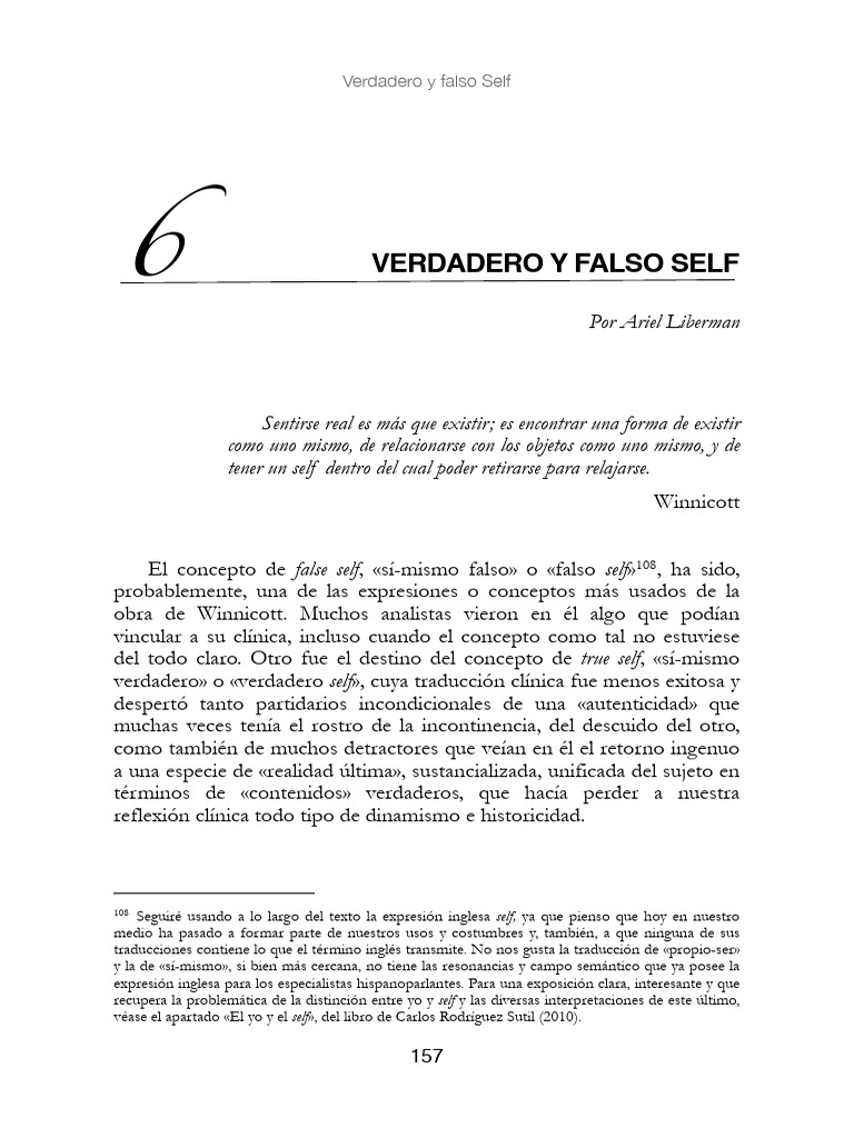Verdadero y Falso Self (Cap 6. - Una Introducción A La Obra de D. W ...