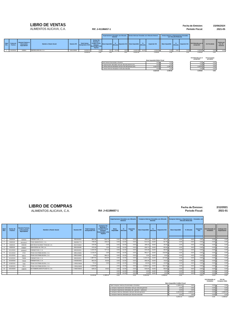 Libro Iva Ventas y Compras Junio 2024 | PDF | Impuesto al valor ...