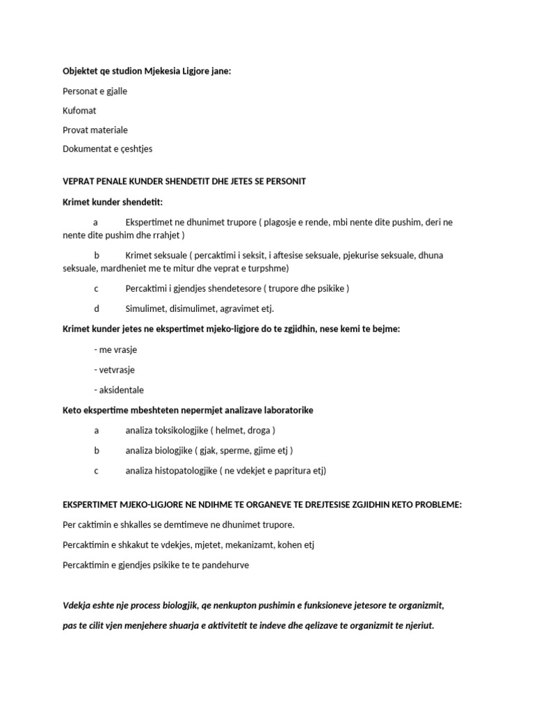 Mjeksi Ligjore | PDF