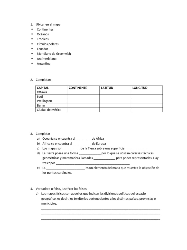 Prueba Geografia Mapas | PDF | Mapa | Ecuador
