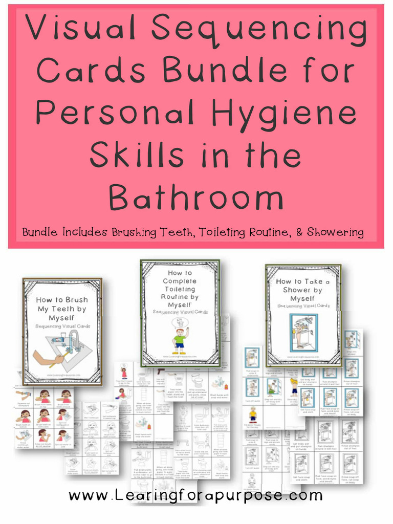 Visual Sequencing Cards For Personal Hygiene Skills in The Bathroom ...
