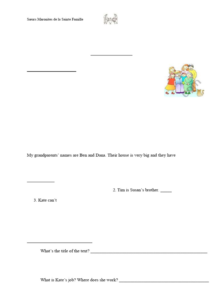Grade 3 Family Revision Worksheet | PDF | Language Mechanics | Syntax