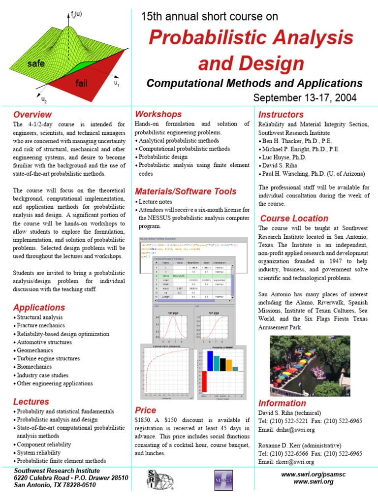 15th Annual Short Course | PDF | Probability | Science