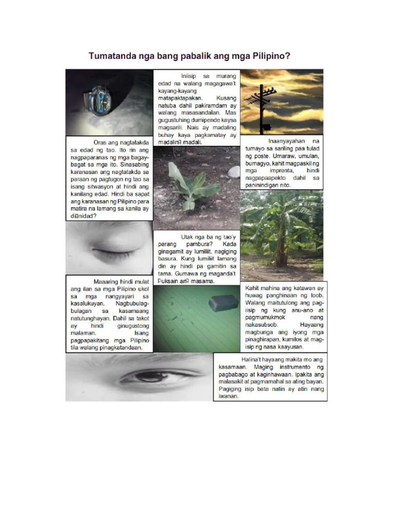 Halimbawa NG Larawang Sanaysay | PDF Halimbawa NG Larawang Sanaysay | PDF