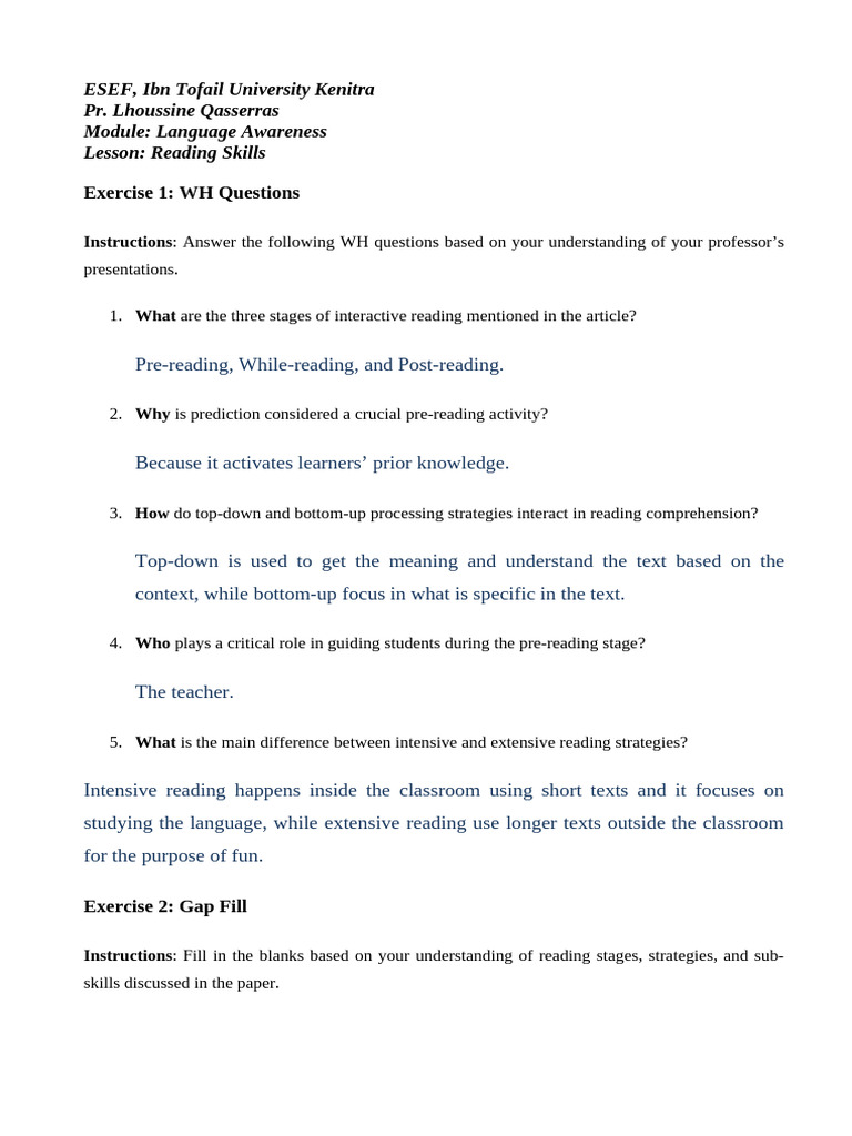 Readinnnng Skills | PDF | Reading Comprehension | Applied Linguistics