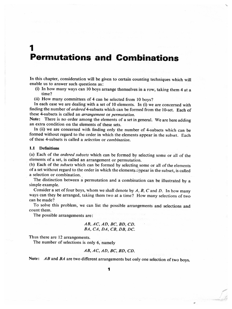 01-Permutations & Combinations | PDF