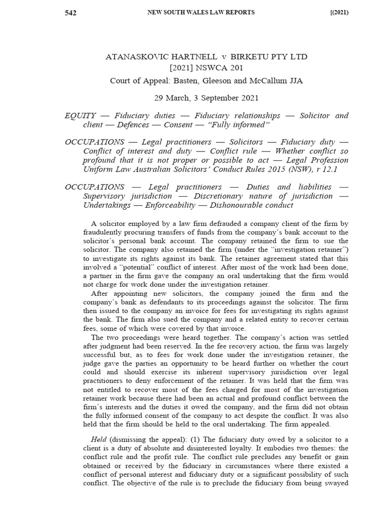 Solicitor Conflict in Birketu Case | PDF | Fiduciary | Judgment (Law)
