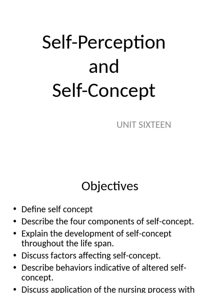 Self-Perception and Self-Concept: Unit Sixteen | PDF | Self Concept | Identity (Social Science)