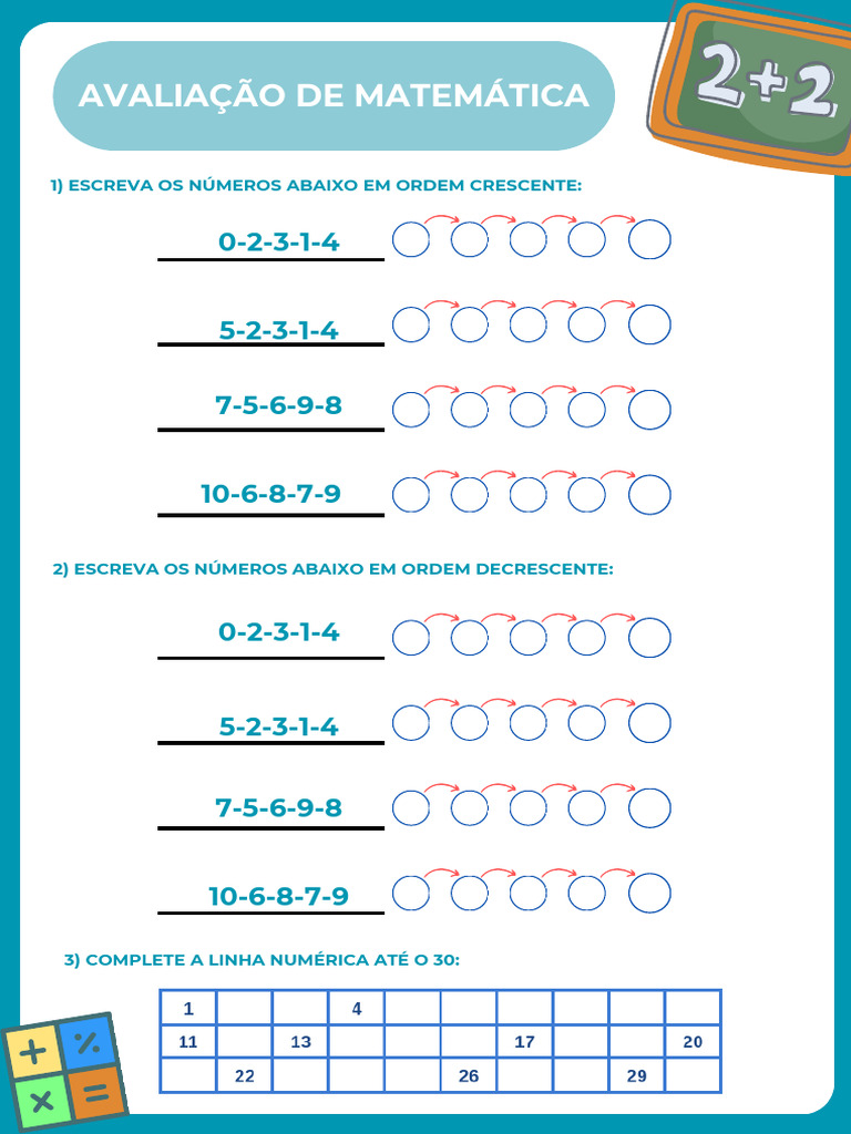 Borda de Página Simples Matemática Colorido Documento A4 | PDF