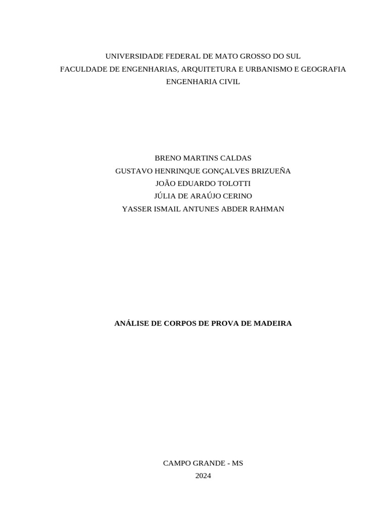 Relatório 3 MCC2 - Madeiras | PDF | Madeira | Resistência dos materiais