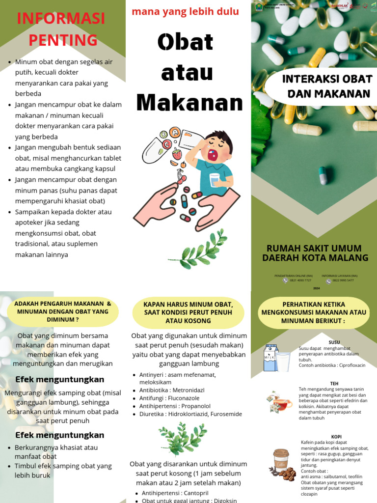 Leaflet Obat Dan Makanan | PDF | Kesehatan Holistik