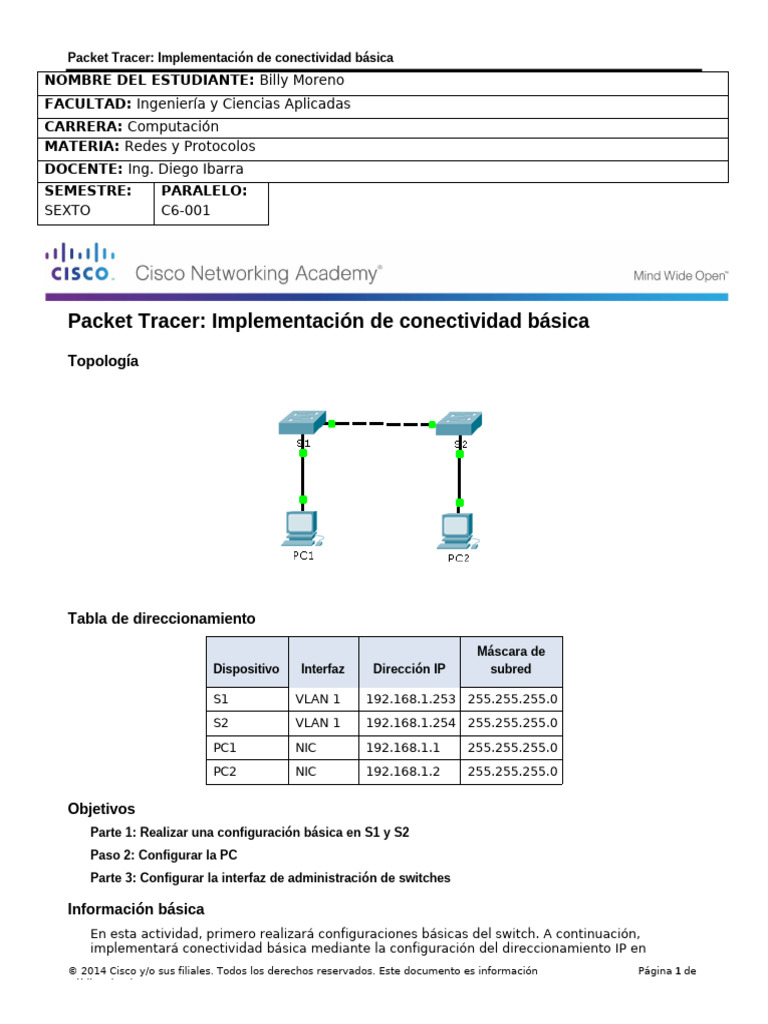2.3.2.5 Packet Tracer - Implementing Basic Connectivity Instructions ... 2.3.2.5 Packet Tracer - Implementing Basic Connectivity Instructions ...