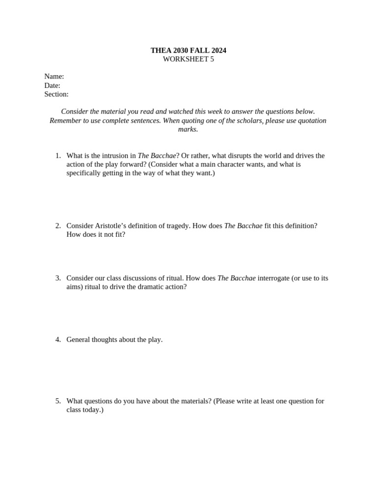 WS-5 Thea 2030 Fall 2024 | PDF