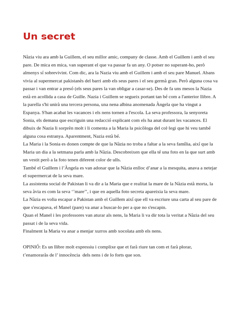 Un Secret | PDF