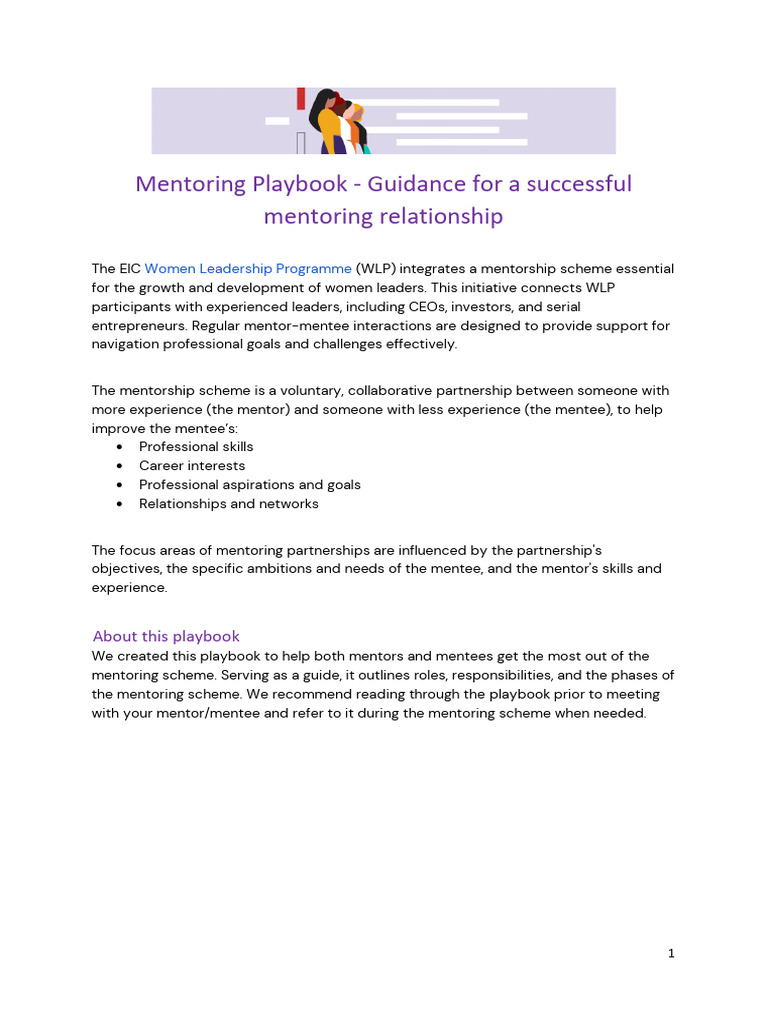 EIC Mentor Playbook | PDF | Mentorship | Social Psychology