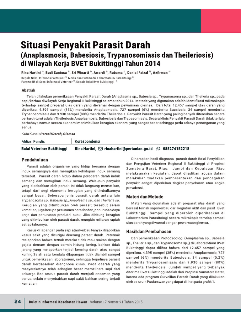 Situasi Penyakit Parasit Darah | PDF