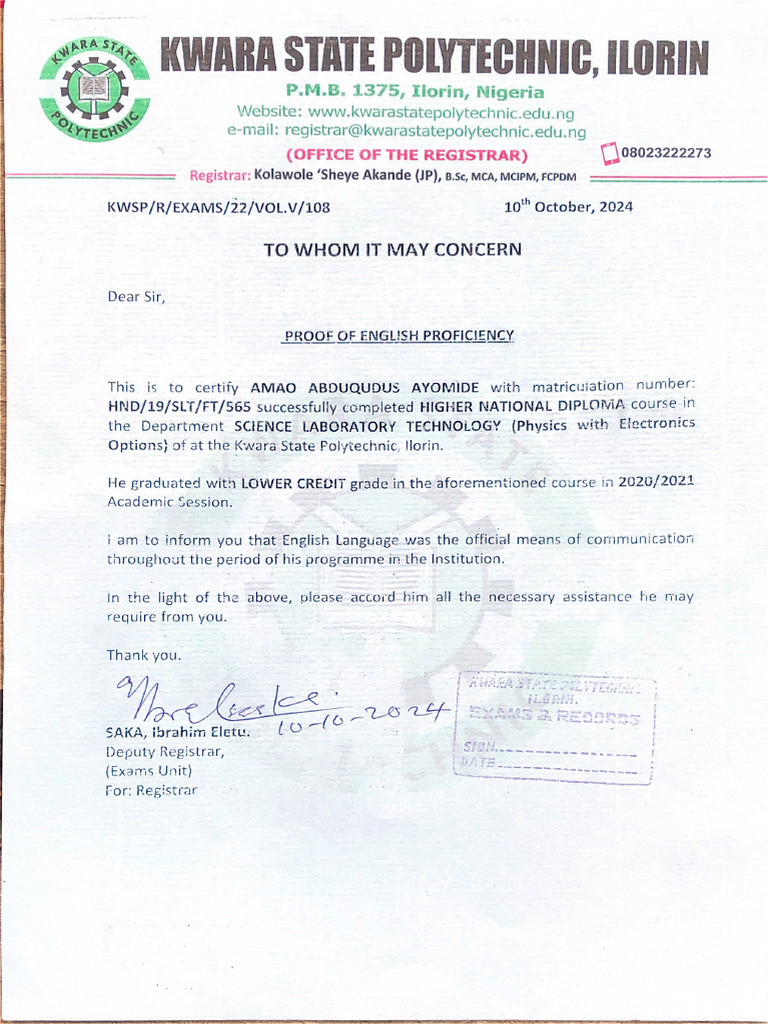 Proof of English | PDF