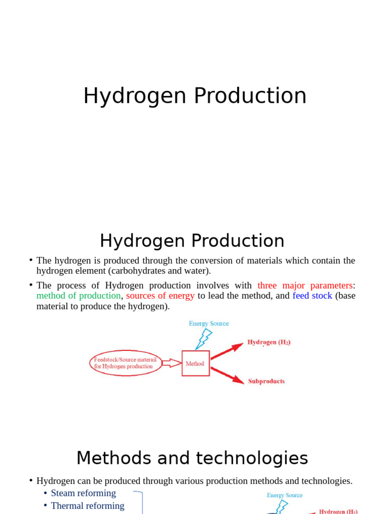 Hydrogen Production | PDF | Gasification | Hydrogen