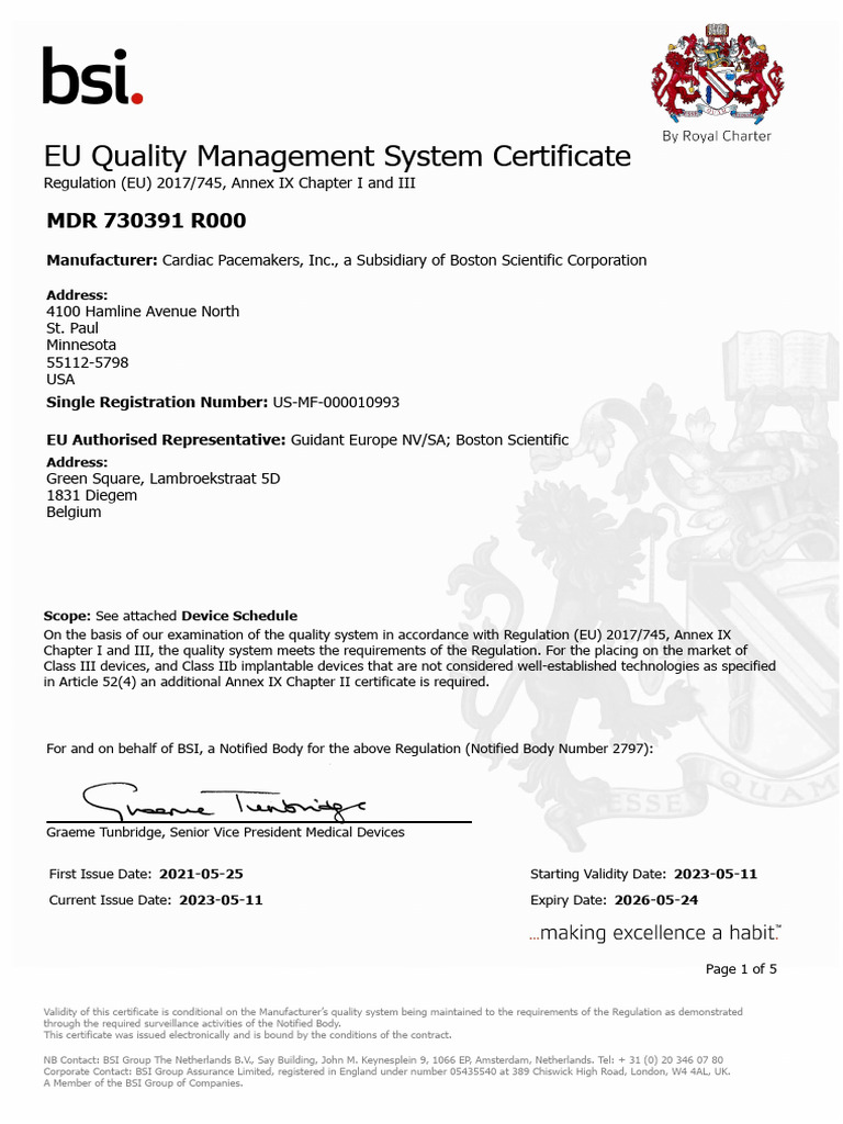 CRM BSI MDR 730391Exp24May2026 | PDF | Medicine | Medical Equipment