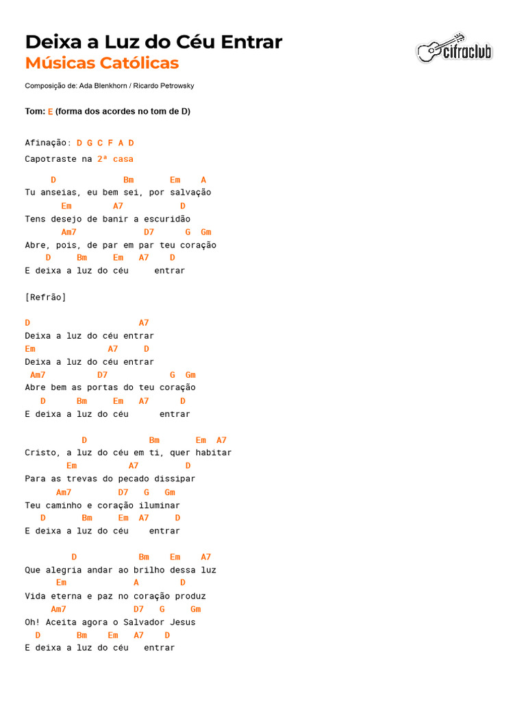 Deixa A Luz Do Céu Entrar | PDF