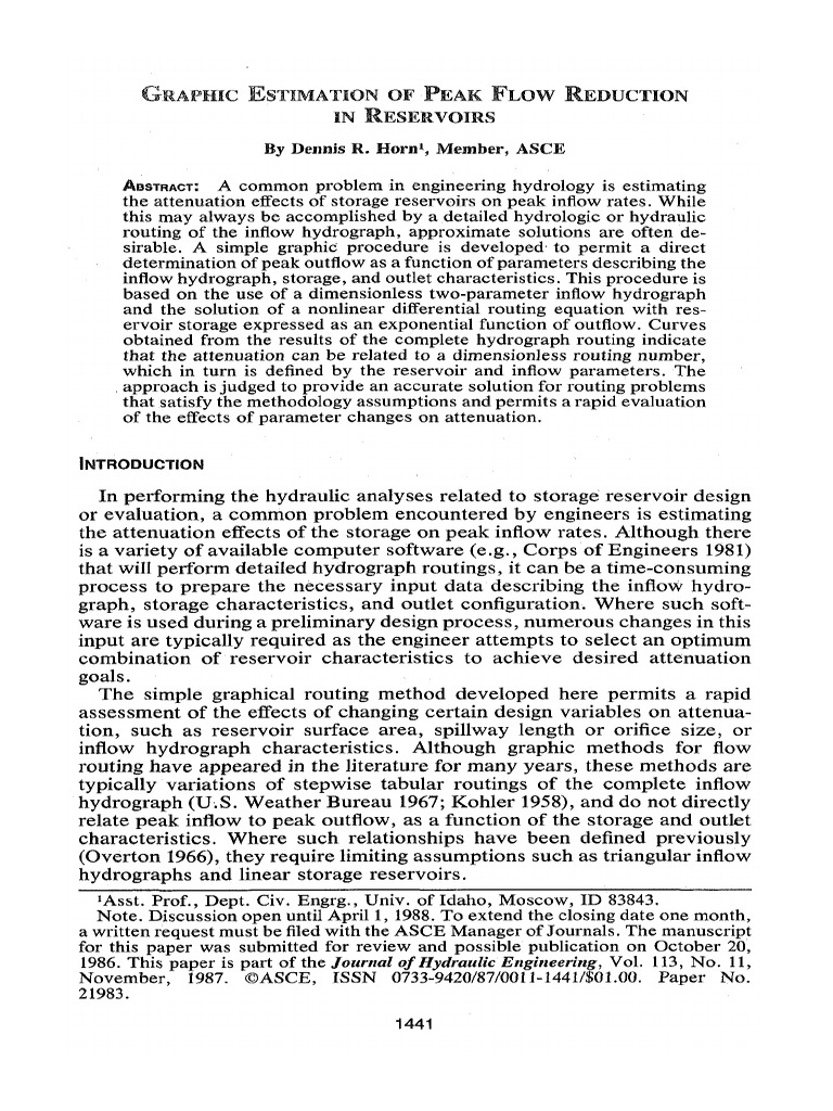 1.1.2.1. Graphic Estimation of Peak Flow Reduction in Reservoirs | PDF ...