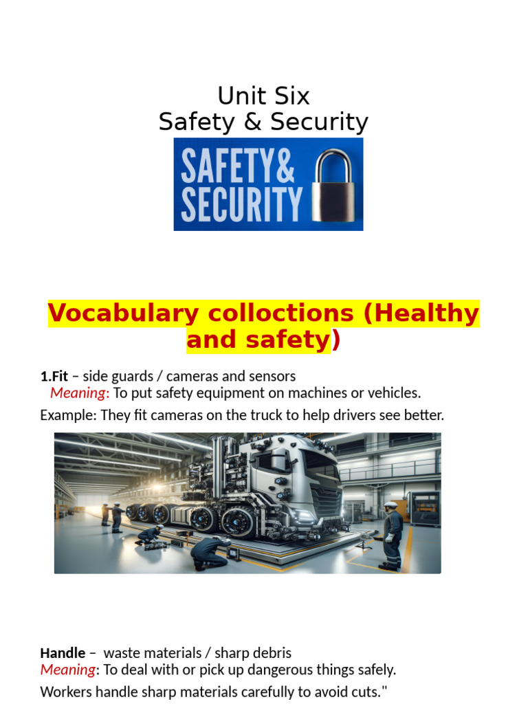 Safety and Security Vocabulary Guide | PDF | Personal Protective Equipment