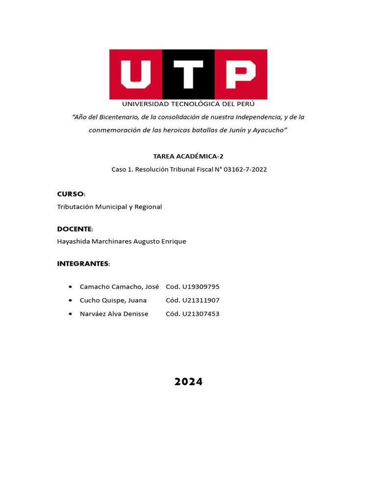 Ta2 Tributario Municipal Caso Santa Sede | PDF | Perú | Tratado