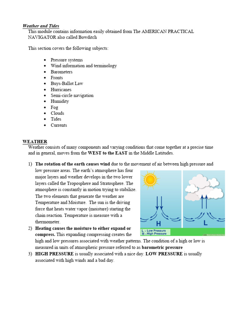 Weather and Tides | PDF | Tide | Cloud