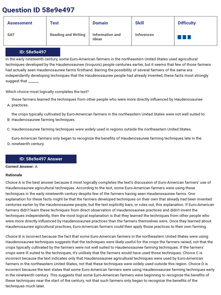 SAT Suite Question Bank - Results | PDF | Farmer | Iroquois