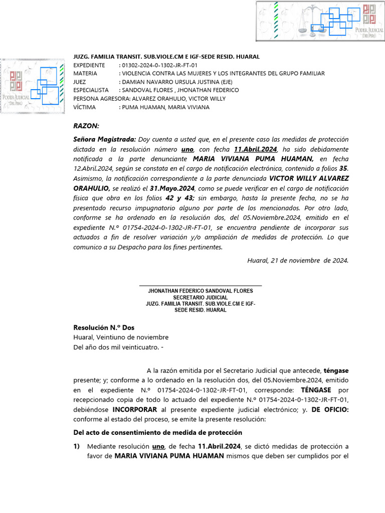 Exp. 01302-2024-0-1302-JR-FT-01 - Resolución - 25159-2024 | PDF ...