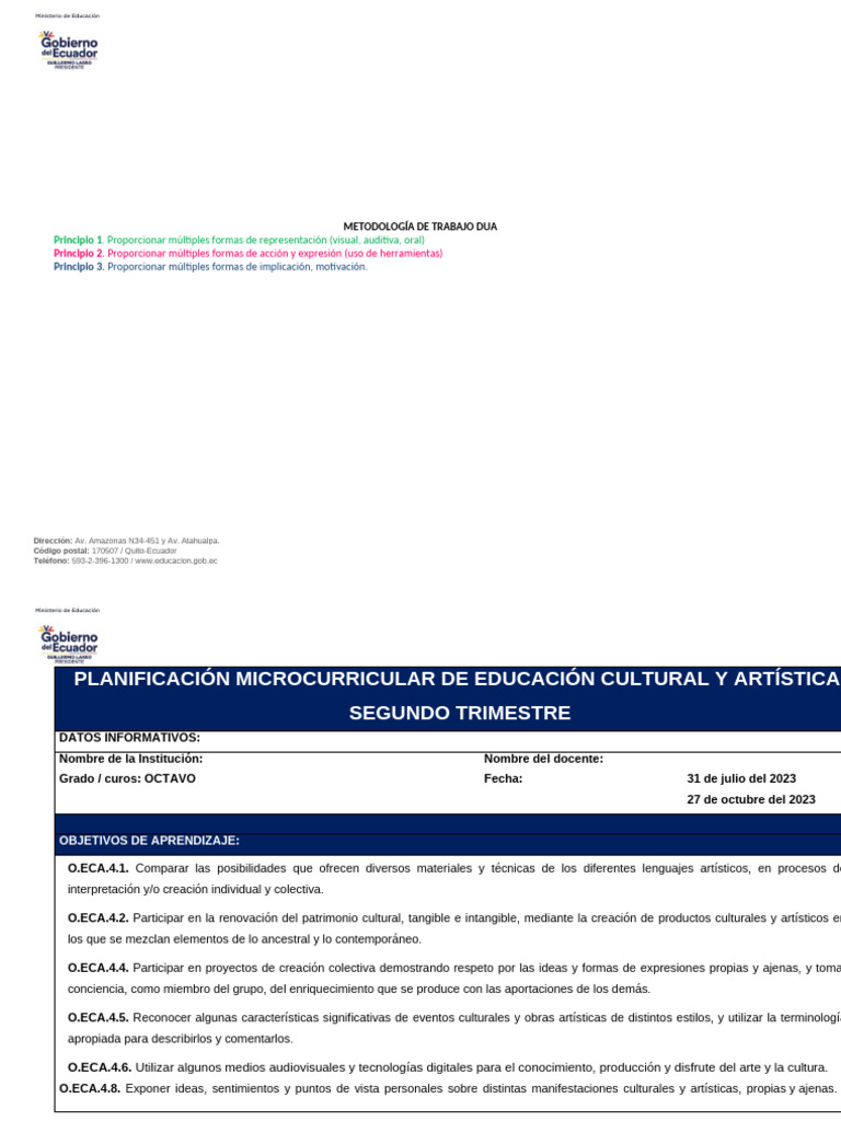 8vo - Eca - 2do - Trimestre | PDF | Dibujo | Aprendizaje
