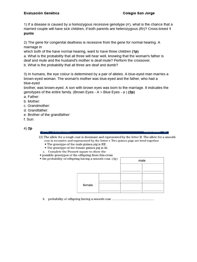 Evaluacion Genetica 3 | PDF
