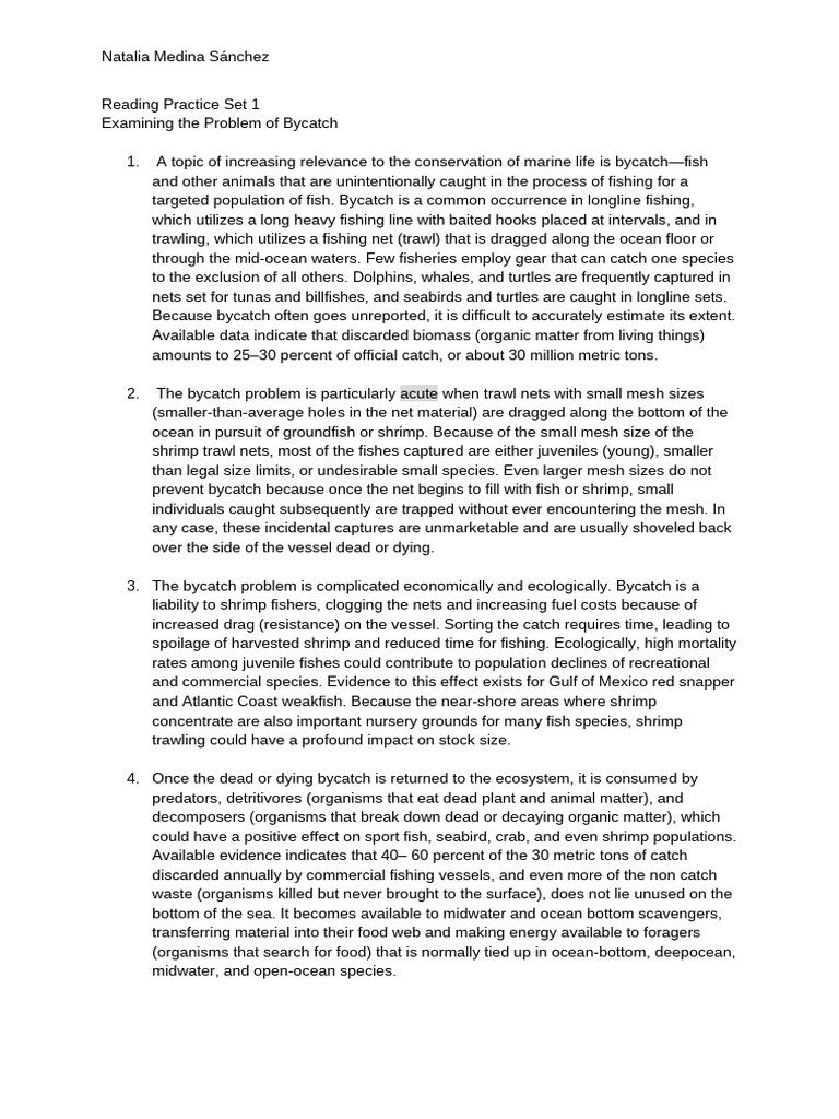 Bycatch: Impacts and Conservation Solutions | PDF | Trawling | Fish