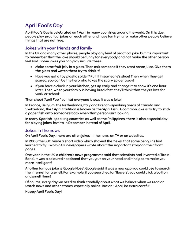 April Fool S Day | PDF