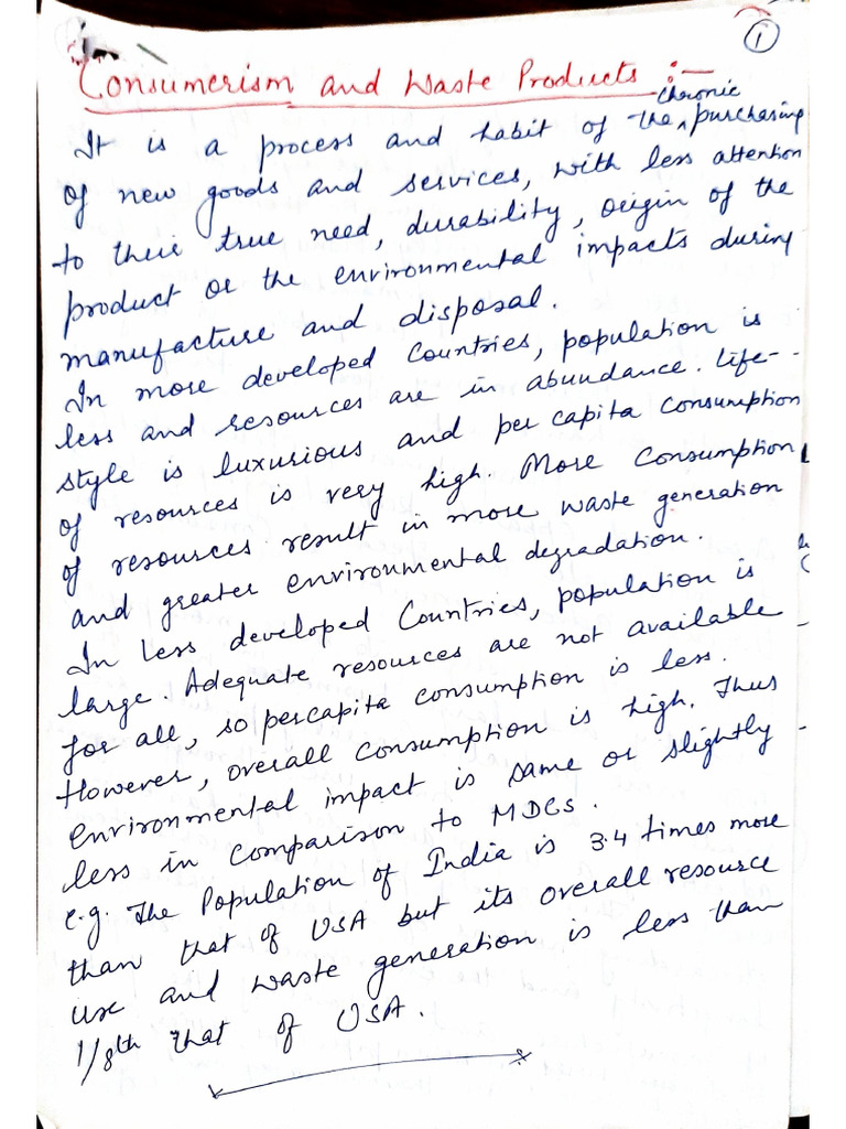 Consumerism and Waste Products Unit 4 Evs | PDF