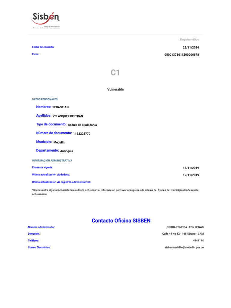 Sisben de Sebas | PDF