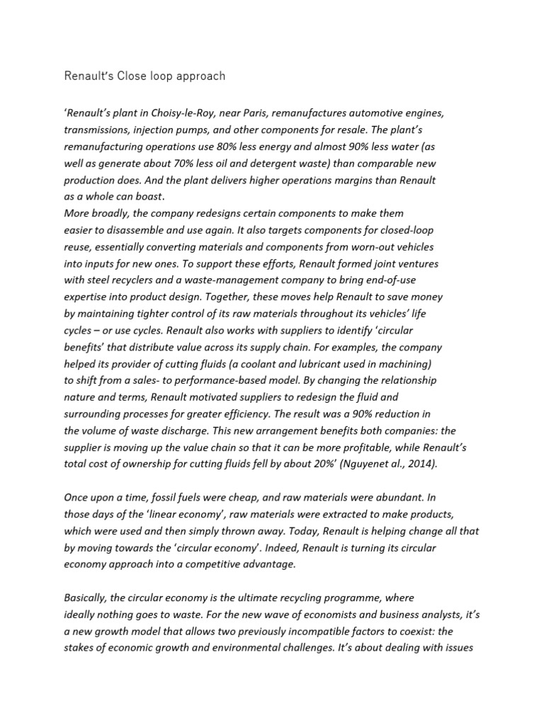 Renault's Circular Economy Shift | PDF | Recycling | Reuse