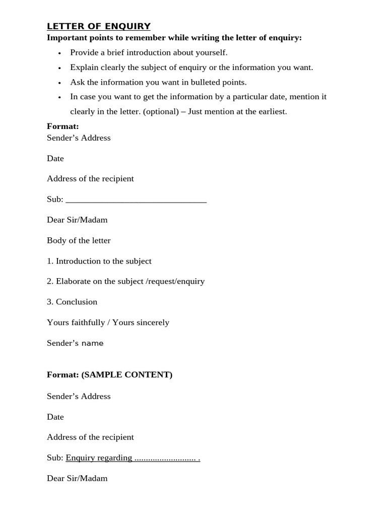 b2 Tips-Letter of Order, Enquiry | PDF