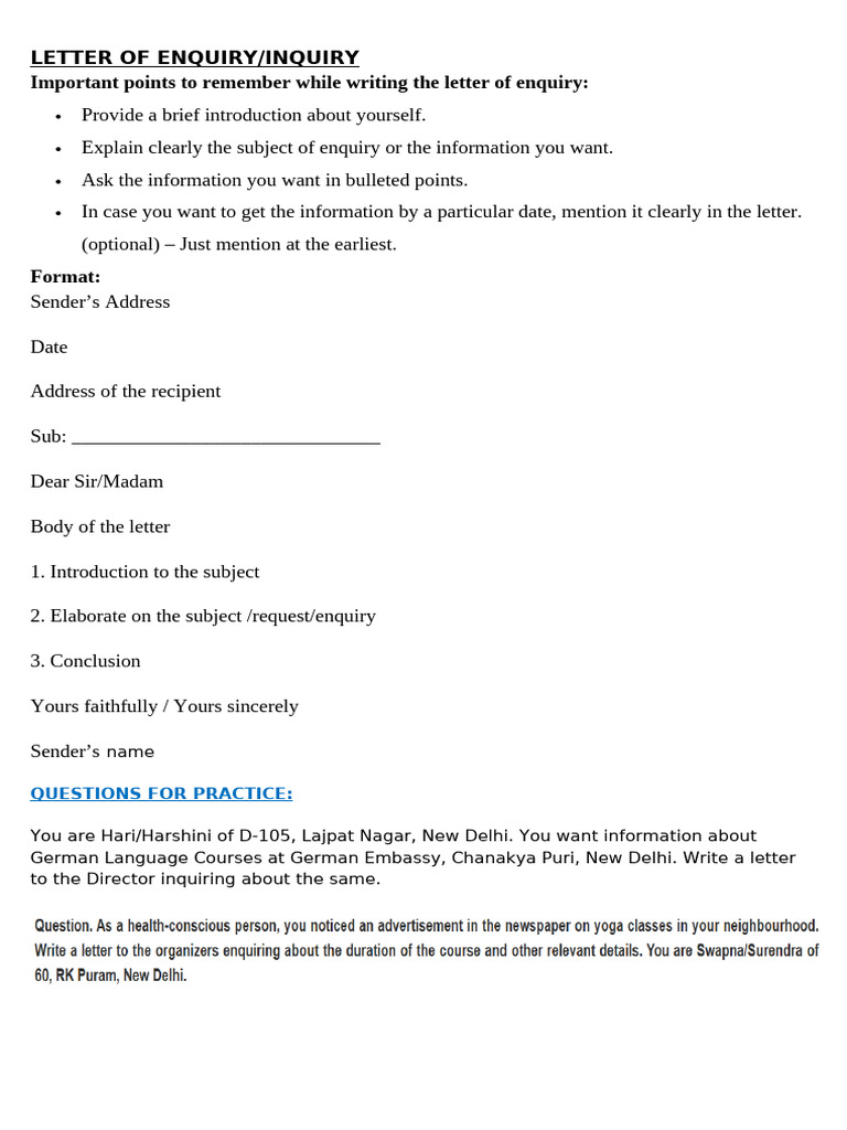 b1 Tips-Letter of Order, Enquiry, Complaint | PDF | Law