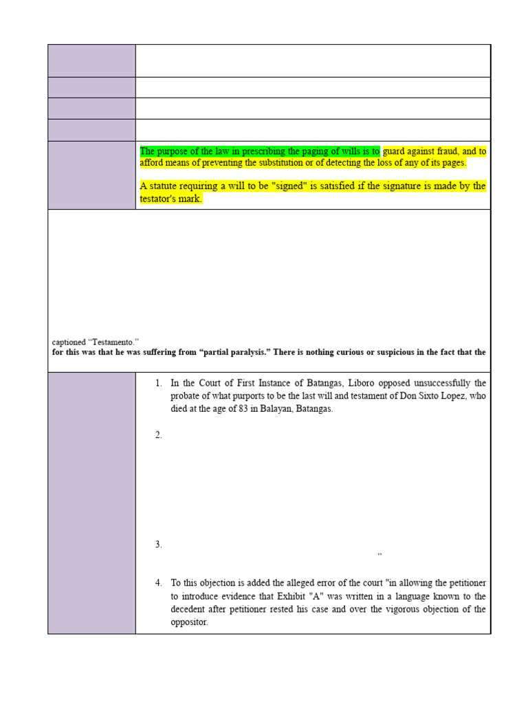 5 - TESTACY OF SIXTO LOPEZ. JOSE S. LOPEZ vs. AGUSTIN LIBORO, G.R. No ...