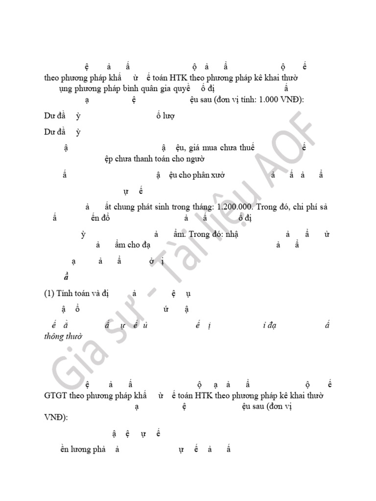 5. Tổng hợp bài tập KTTC1 | PDF