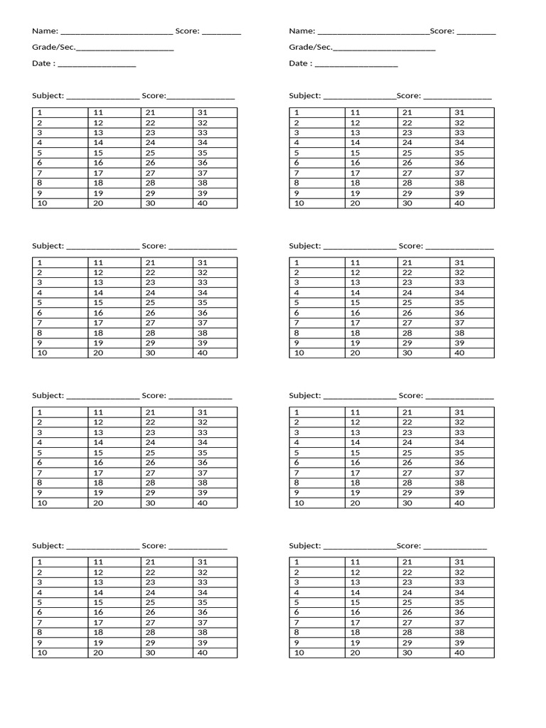 Answer Sheet.... 2ND Grading23-24 | PDF