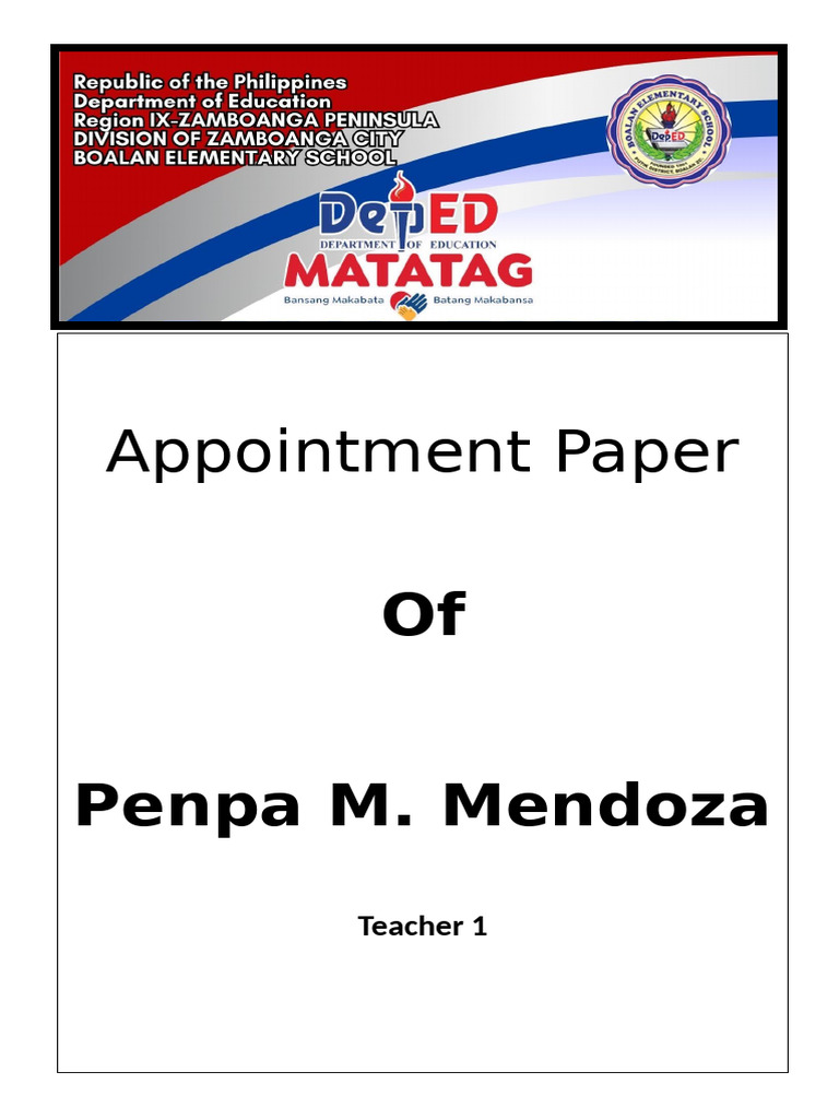 Appointment Cover Page | PDF
