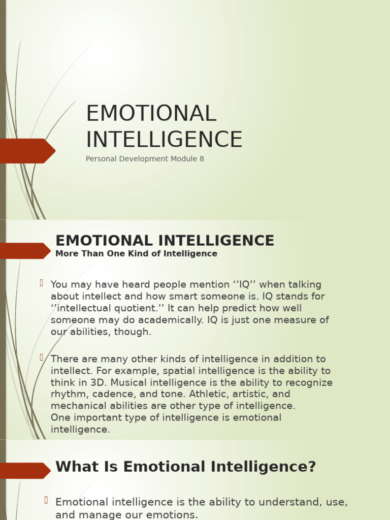 Group 6 Perdev Emotional Intelligence | PDF | Emotional Intelligence | Intelligence