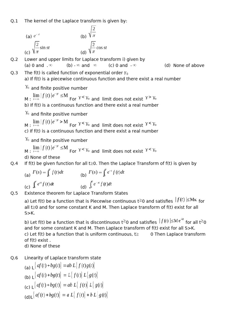 Laplace Transform Concepts and Applications | PDF | Fourier Transform ...